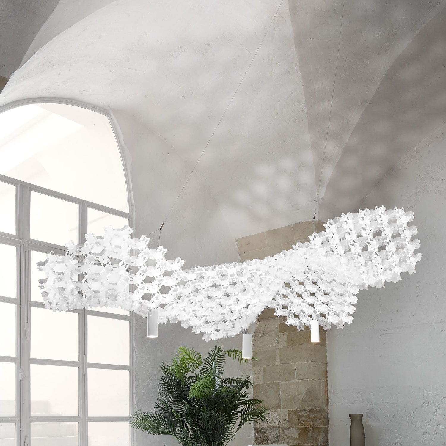 Original design chandelier - NUVEM - Slamp - steel / Opalflex® / Lentiflex®
