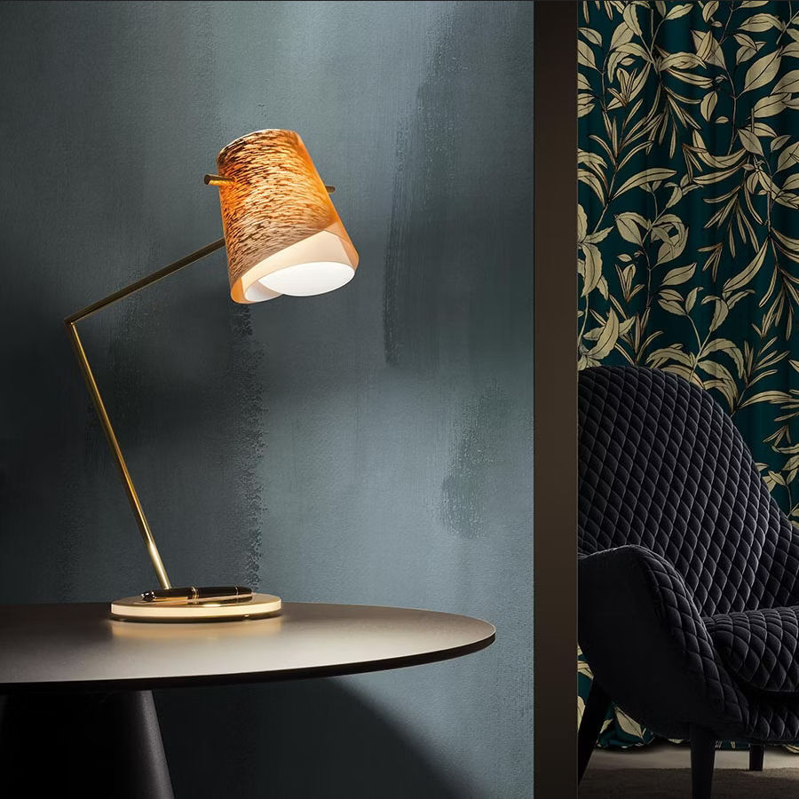 Desk lamp - OVERLAY THE IDEAL - Slamp - brass / Lentiflex® / Cristalflex®