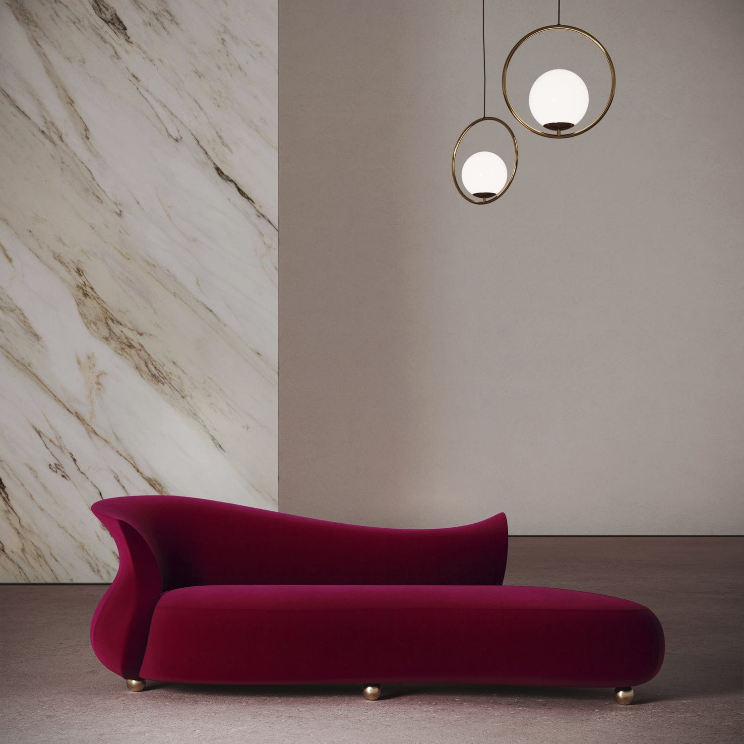 Contemporary sofa - AMPHORA - DESFORMA - fabric / leather / commercial