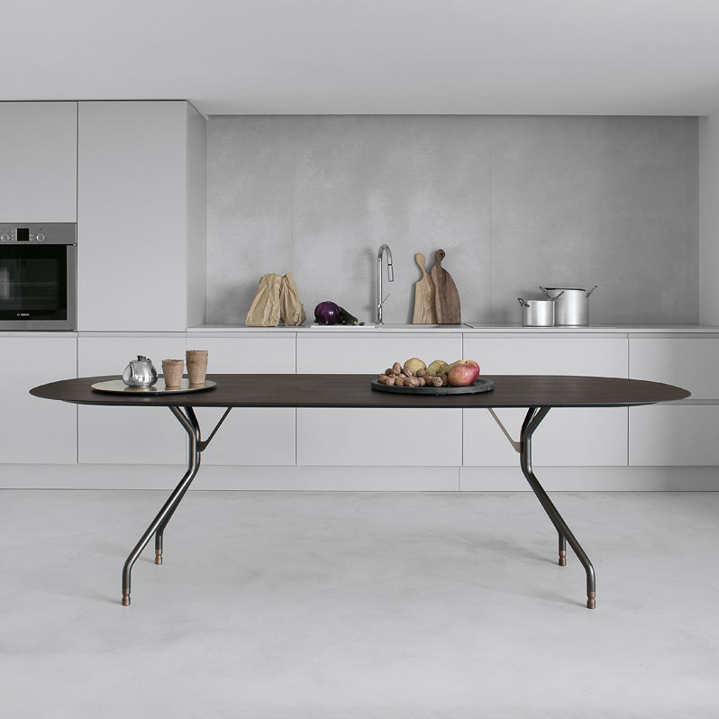 Contemporary table - T7 - extendo - oak / solid wood / HPL