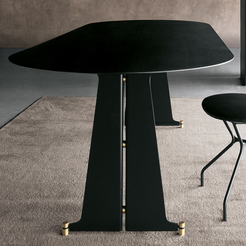 Contemporary table - T10 - extendo - oak / HPL / concrete