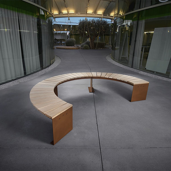 Contemporary public bench - STUDIO - CYRIA | Mobilier Urbain - wooden ...