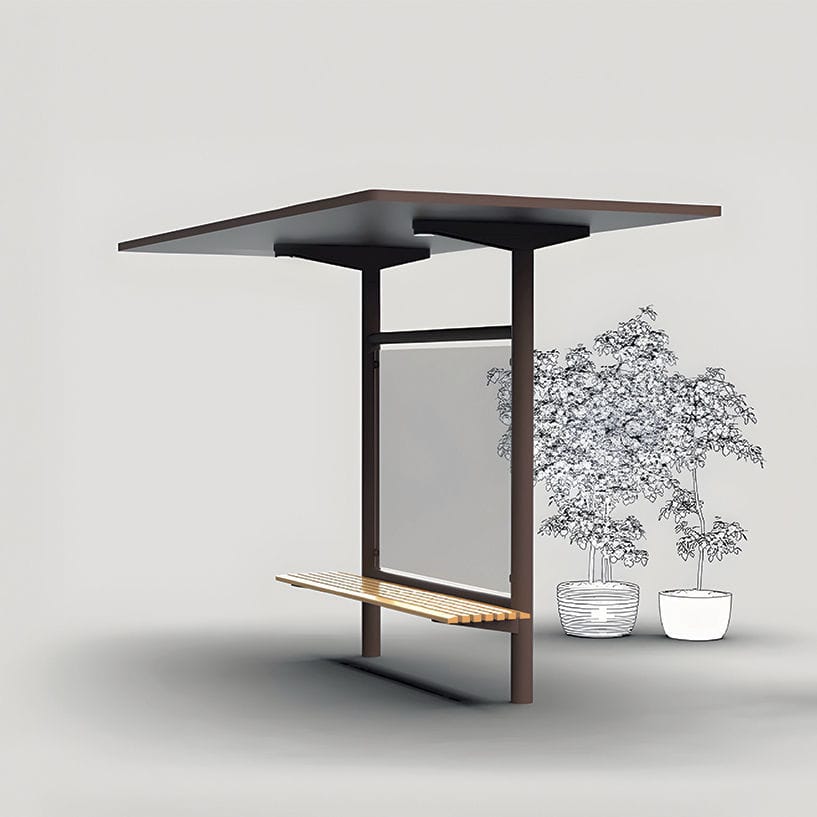 Pine bus shelter - FUNGI - CYRIA | Mobilier Urbain - iroko / exotic ...