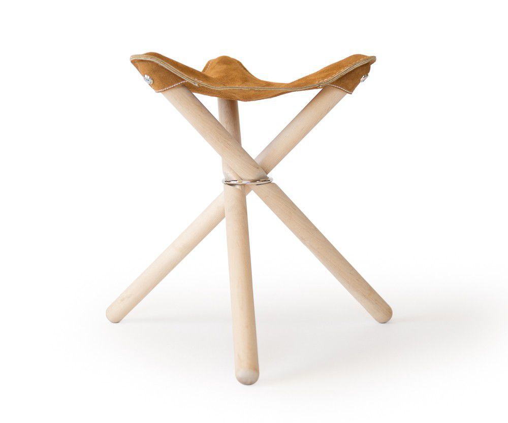 Contemporary stool - BACKCOUNTRY - Kalon Studio - leather / canvas ...