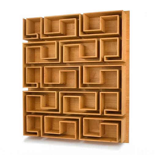 Contemporary shelf - MAZE - Woodloops - solid wood / cherrywood / for CDs