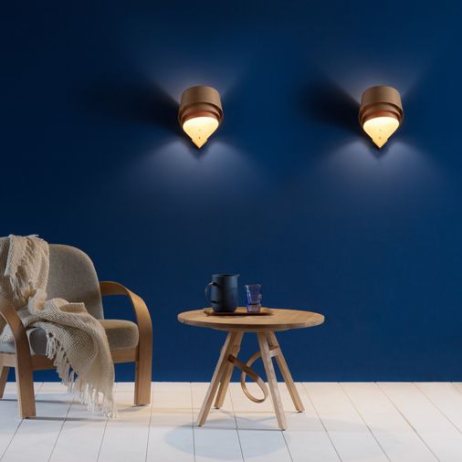 Contemporary wall light - CAPE - Tom Raffield - indoor / oak / ash