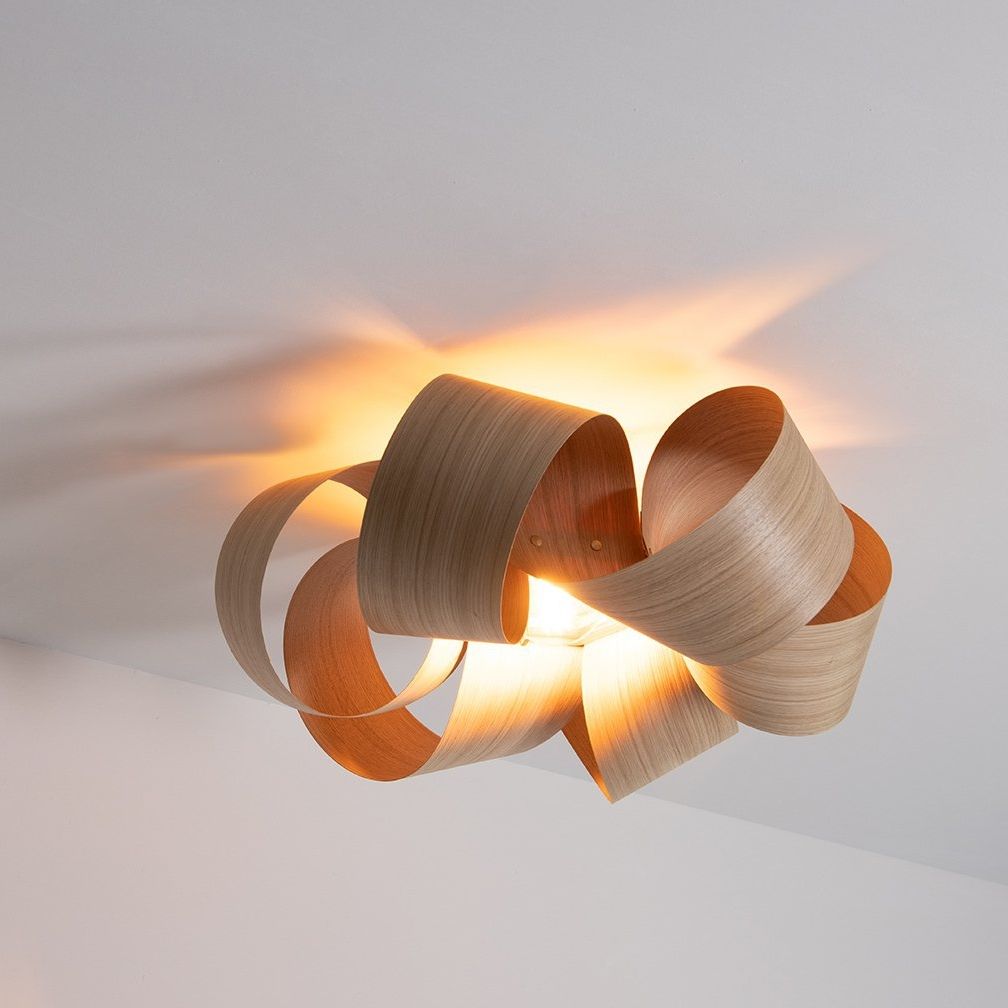 Contemporary ceiling light - DRIFT - Tom Raffield - oak / walnut / LED