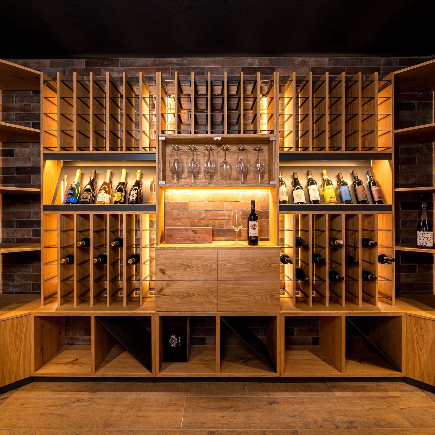 Wooden bottle rack - ESIGO 14 AC1 - ESIGO - steel / wall-mounted ...