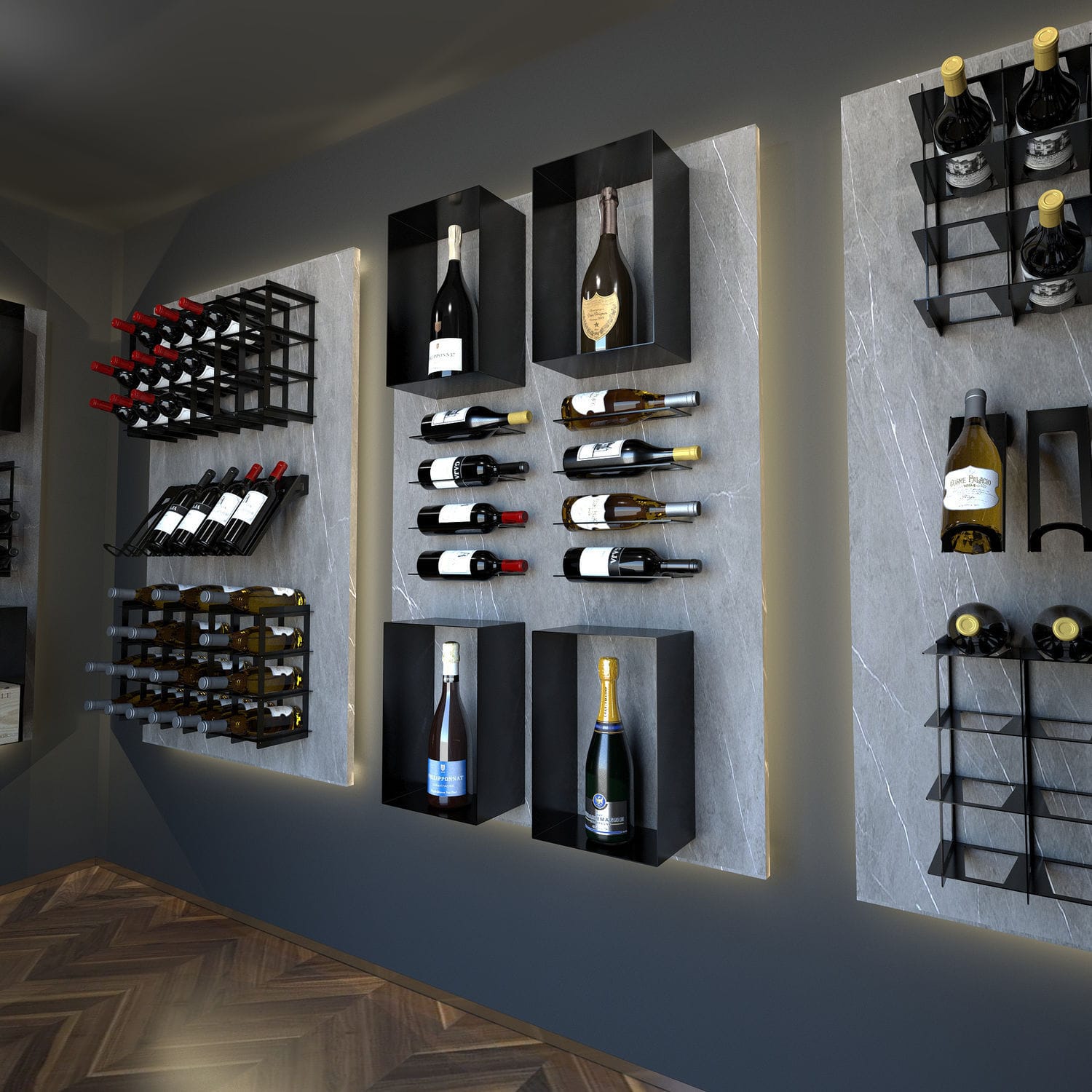 Metal bottle rack - ESIGO PICTA G AC2 - ESIGO - wall / for shop