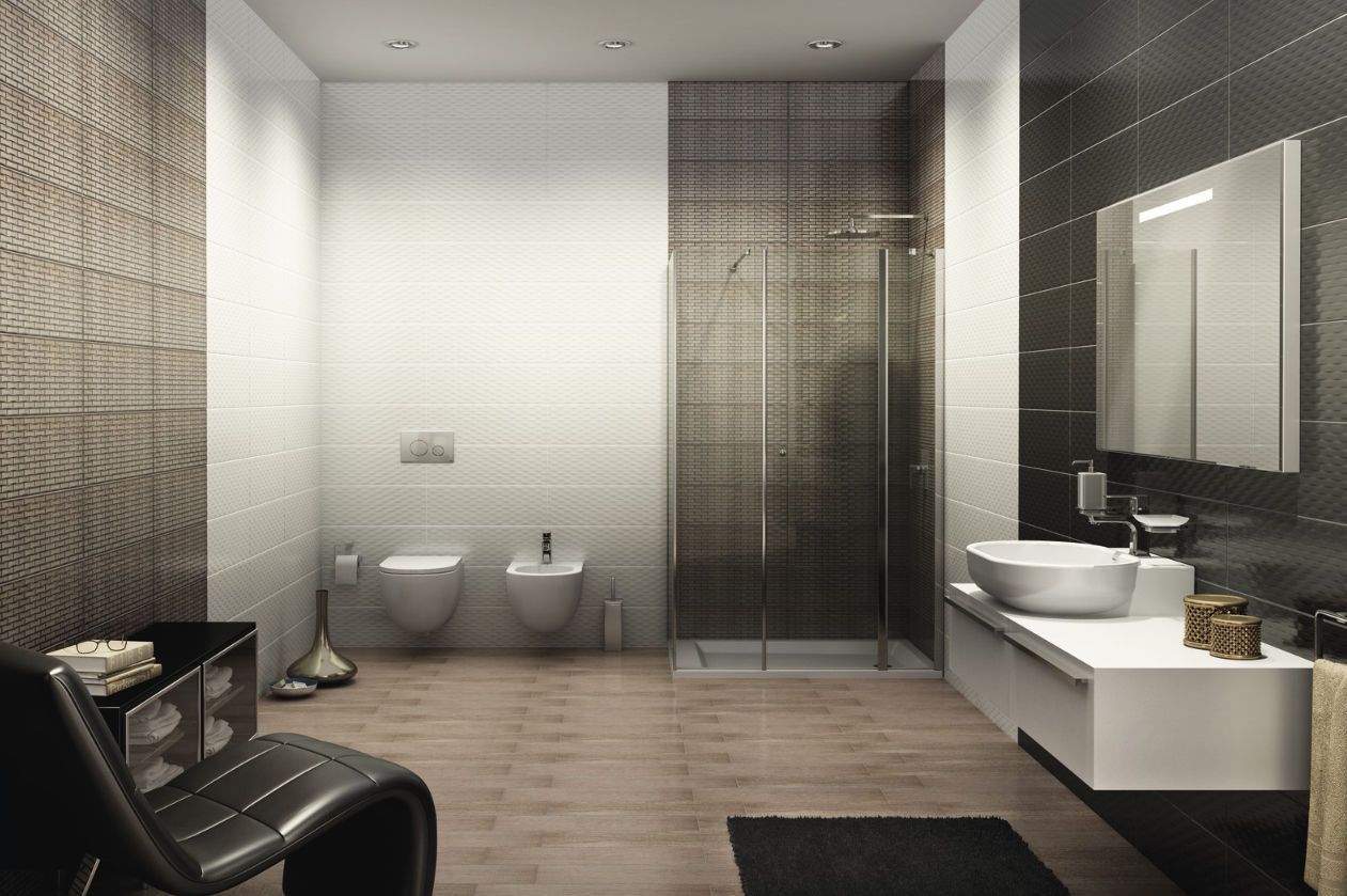 Bathroom tile - NATTE - Kale - floor / ceramic / metallized