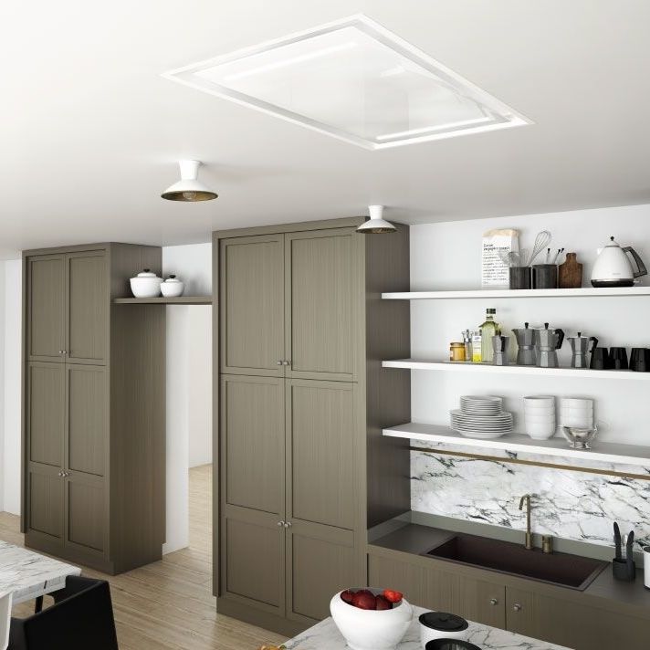 Ceiling-mounted range hood - Moon 360 - Frecan - ducted / with built-in ...