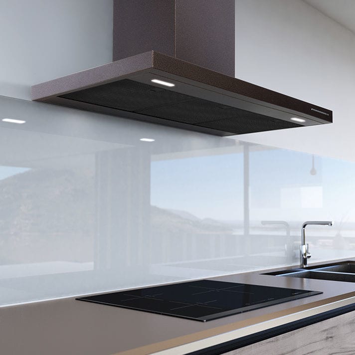 Wall-mounted range hood - Fine Texture - Frecan - ducted / with built ...