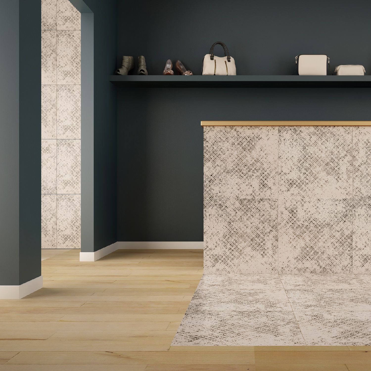 Porcelain stoneware tile - TEMPO CREAM GOLD - INTHETILE - matte ...