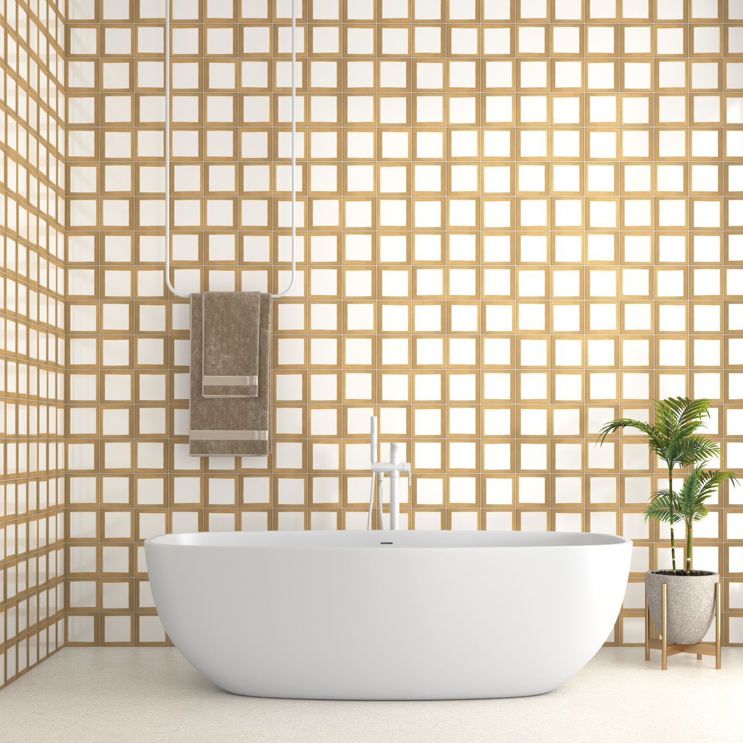 Ceramic tile - METRIK CREAM GOLD - INTHETILE - matte / indoor / wall