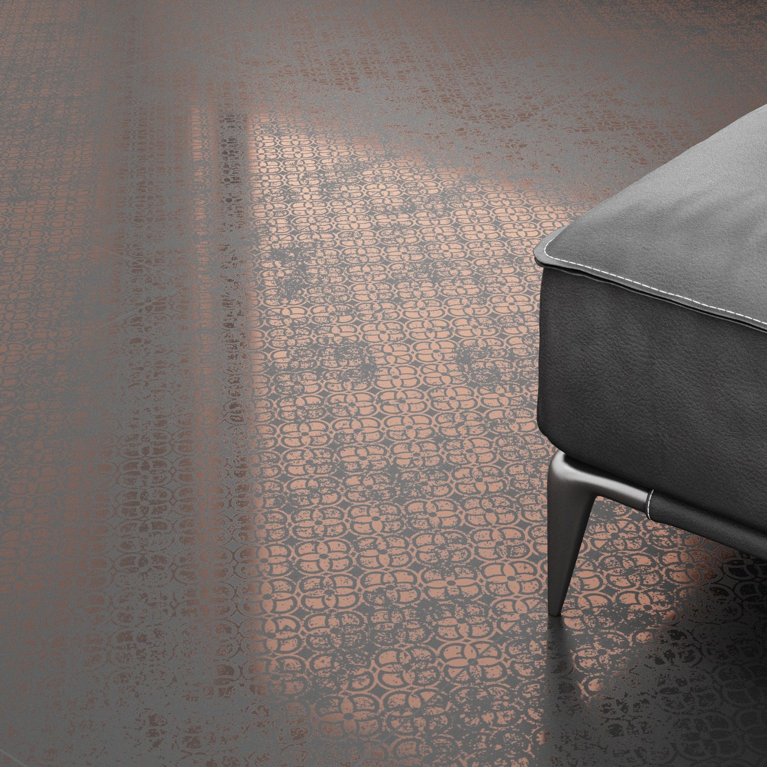 Porcelain stoneware tile - TEMPO BLACK ROSE GOLD - INTHETILE - matte ...