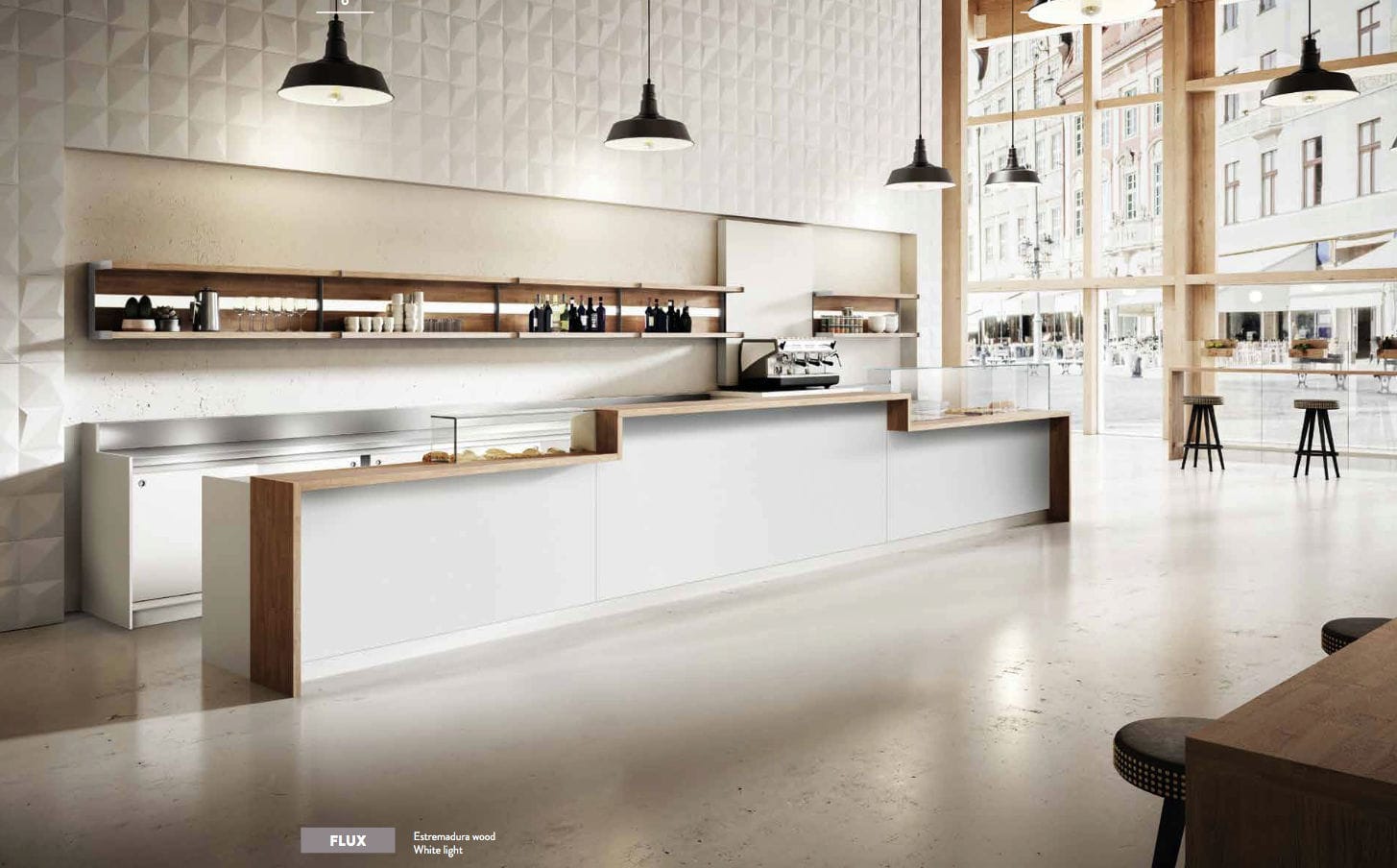 Bar counter - FLUX - SIFA - wooden / upright / modular