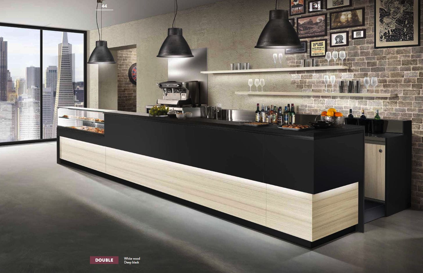 Bar counter - DOUBLE - SIFA - wooden / illuminated