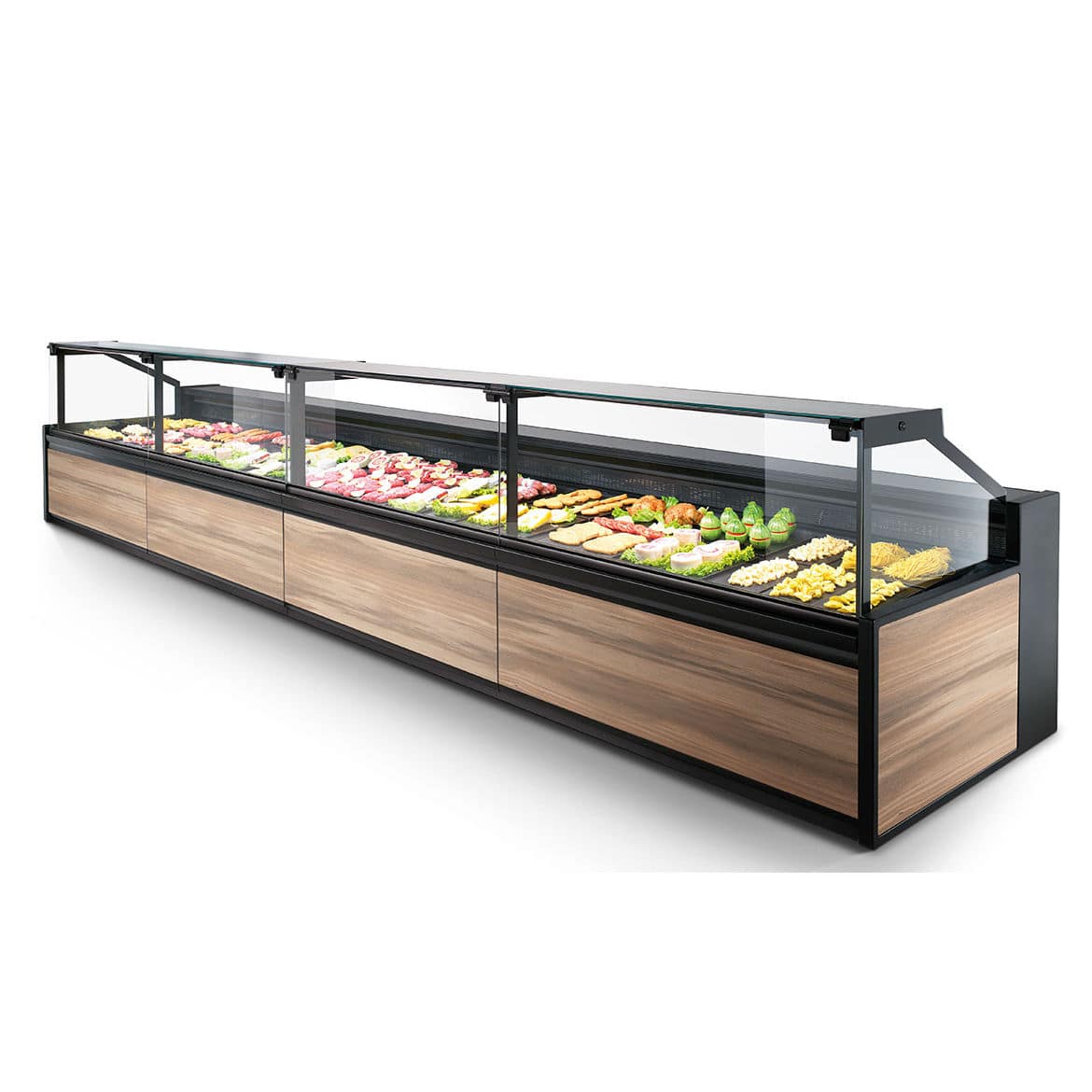 Counter refrigerated display case - VEGA - SIFA - butcher / black / wooden
