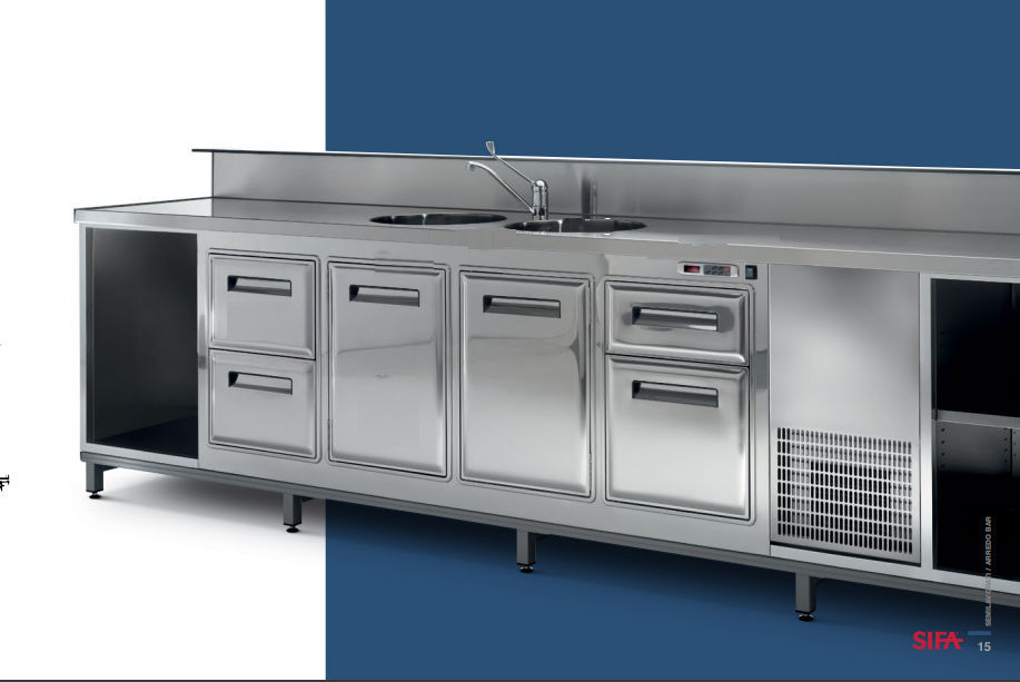 Bar counter - Banco - SIFA - aluminum / stainless steel / upright