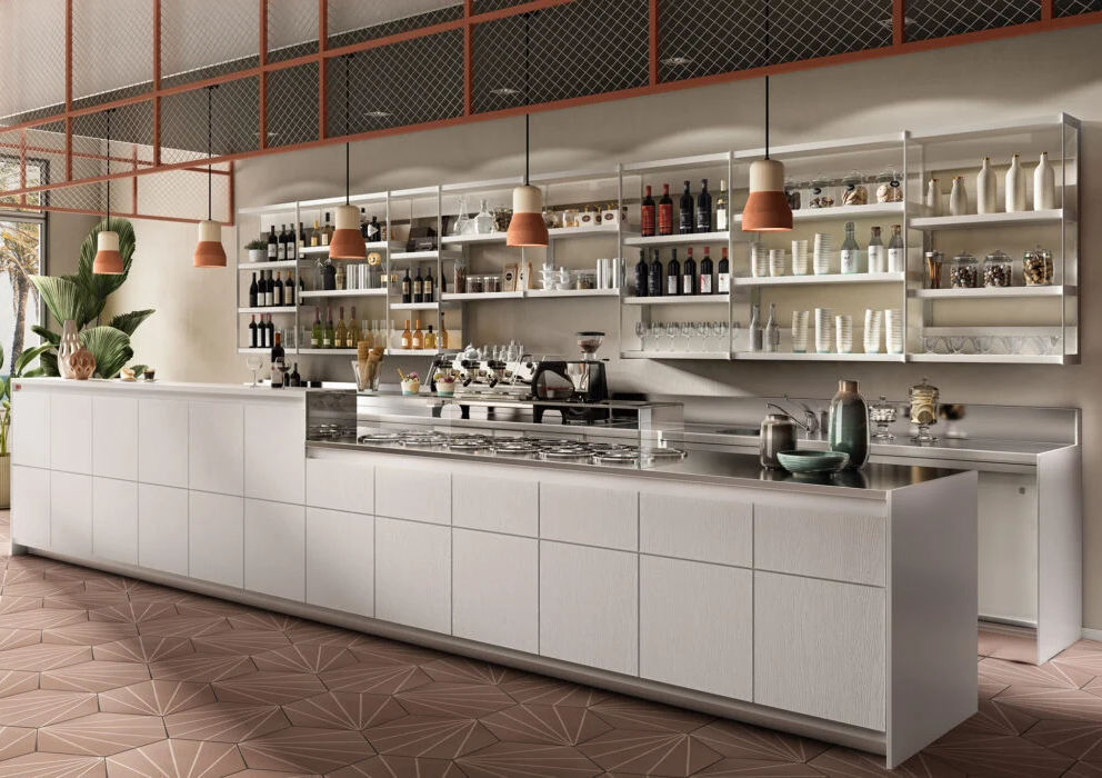 Bar counter - KUADRO - SIFA - wooden / upright / refrigerated