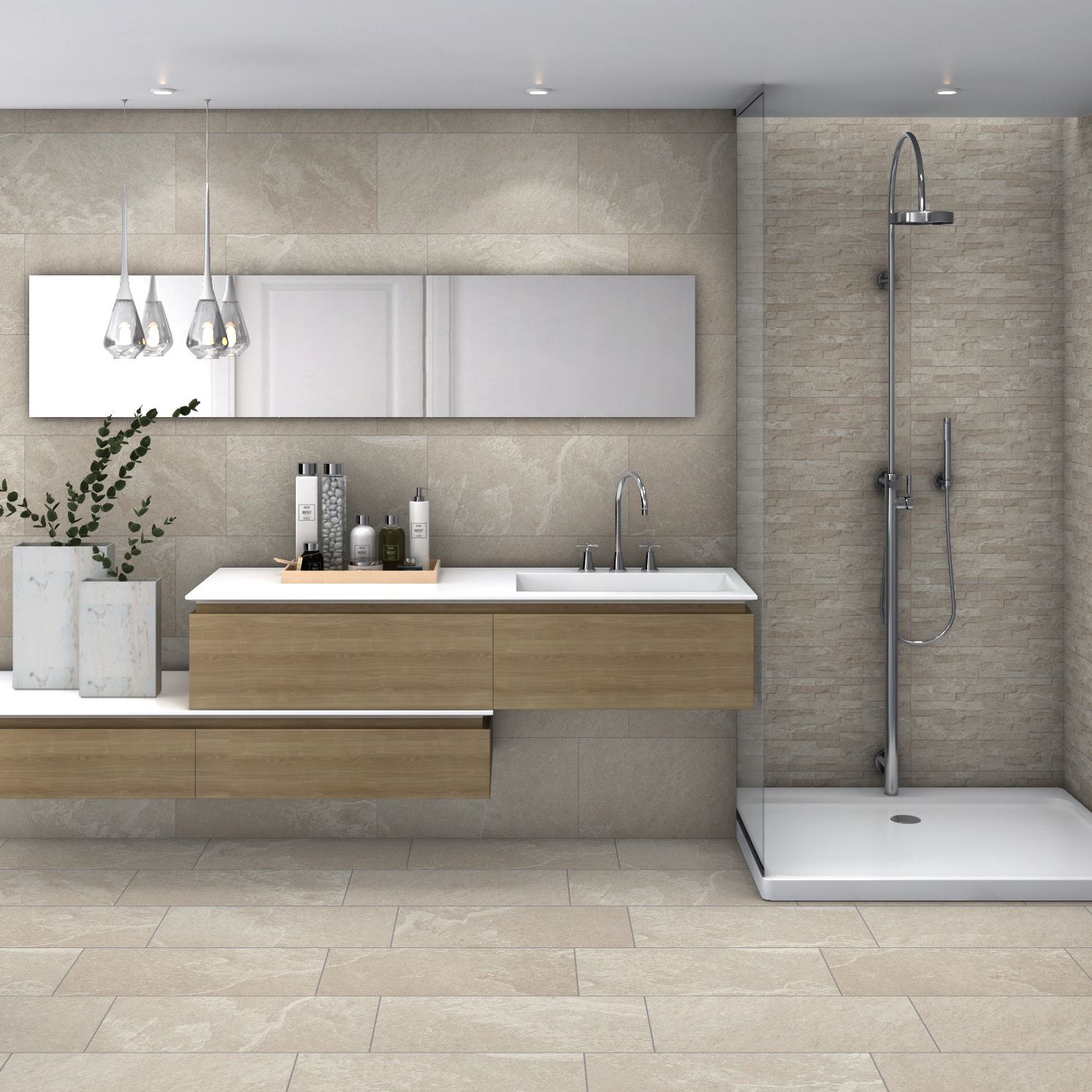 Porcelain stoneware tile - TIBET - Codicer - bathroom / wall / plain