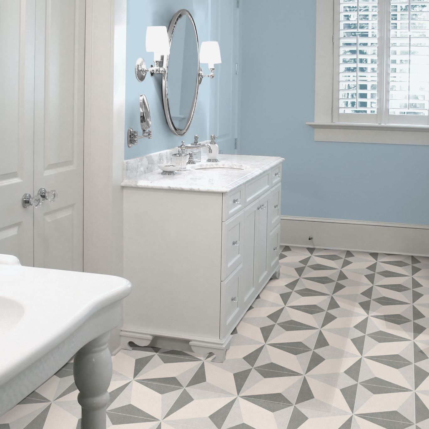 Bathroom tile - BOREAL - Codicer - floor / porcelain stoneware / patterned