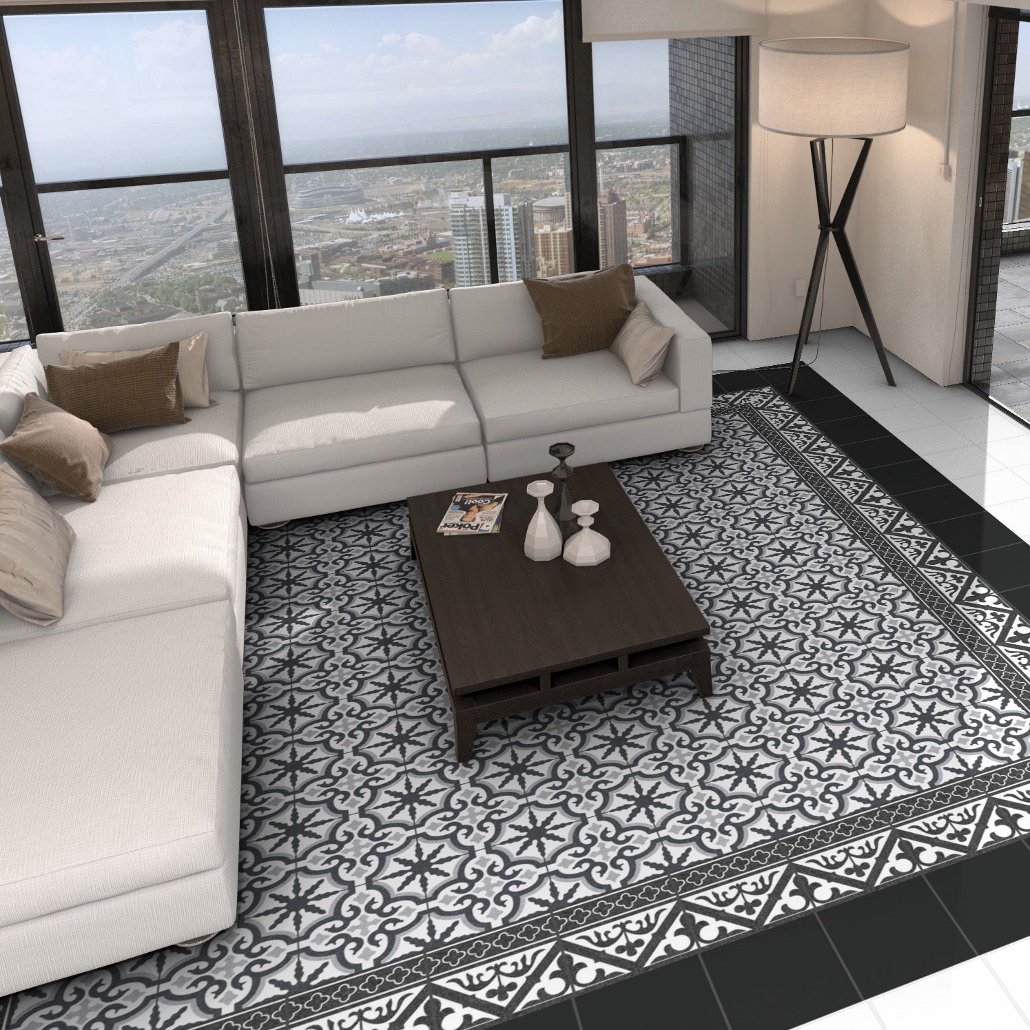 Indoor tile - JAÉN - Codicer - floor / porcelain stoneware / patterned