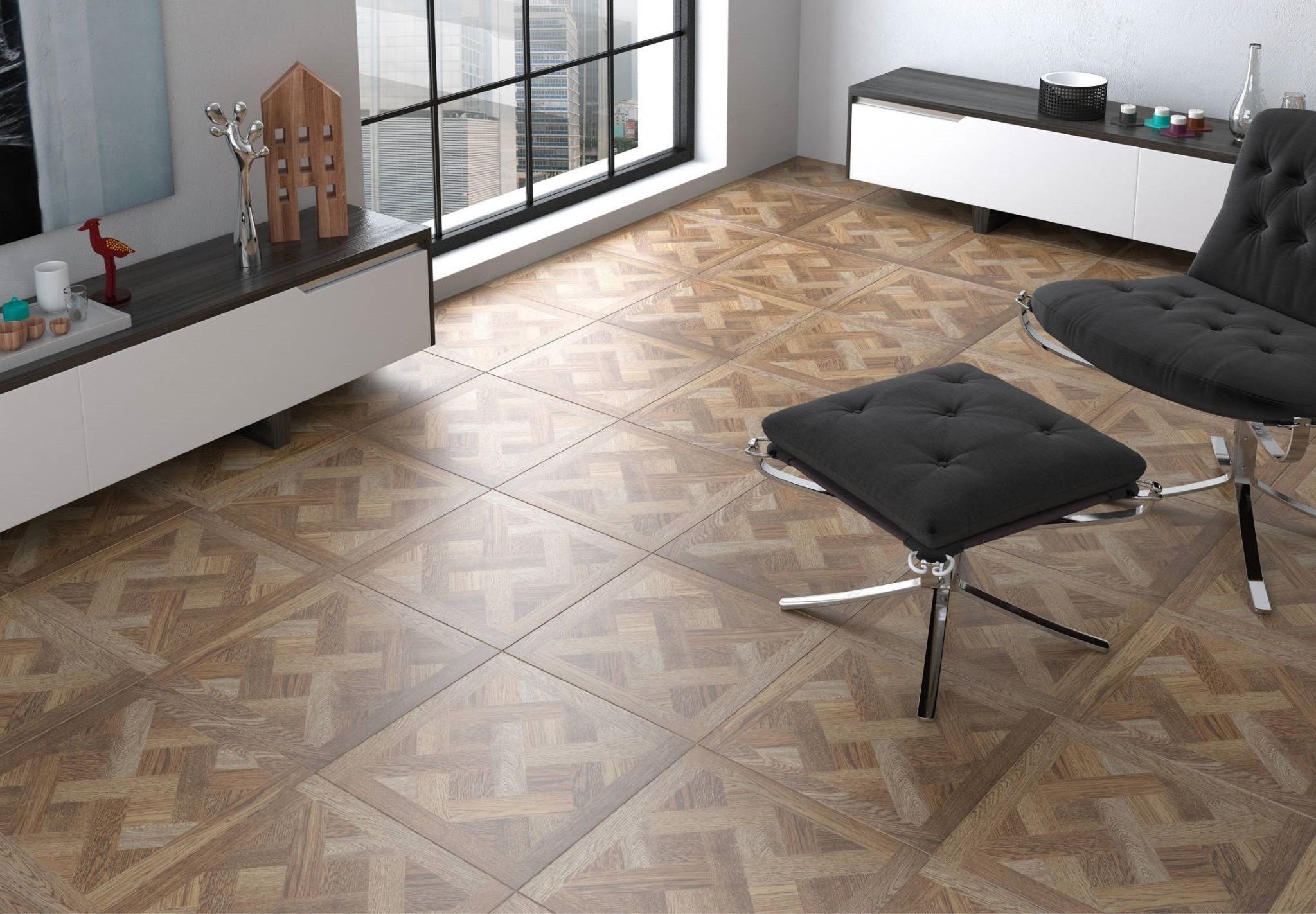 Porcelain stoneware tile - MARQUETRY - Codicer - satin / indoor / floor