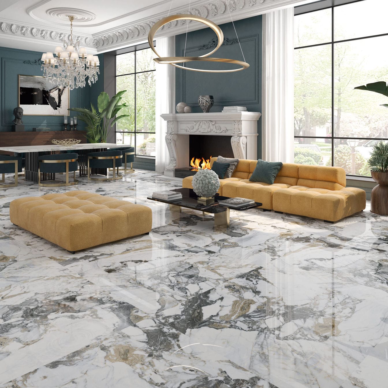 Porcelain stoneware tile - LIBERTY - Grupo Halcón - polished / indoor ...