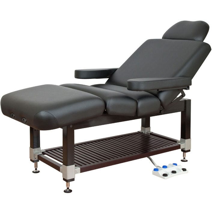 Electric massage table - LEO - Oakworks - hydraulic / wooden / commercial