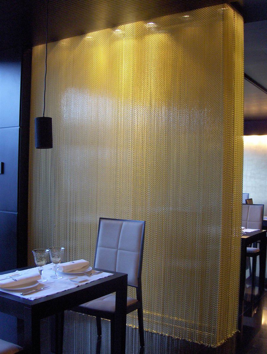 Mesh room divider - STRAIGHT, FIXED - KriskaDECOR - metal / for ...