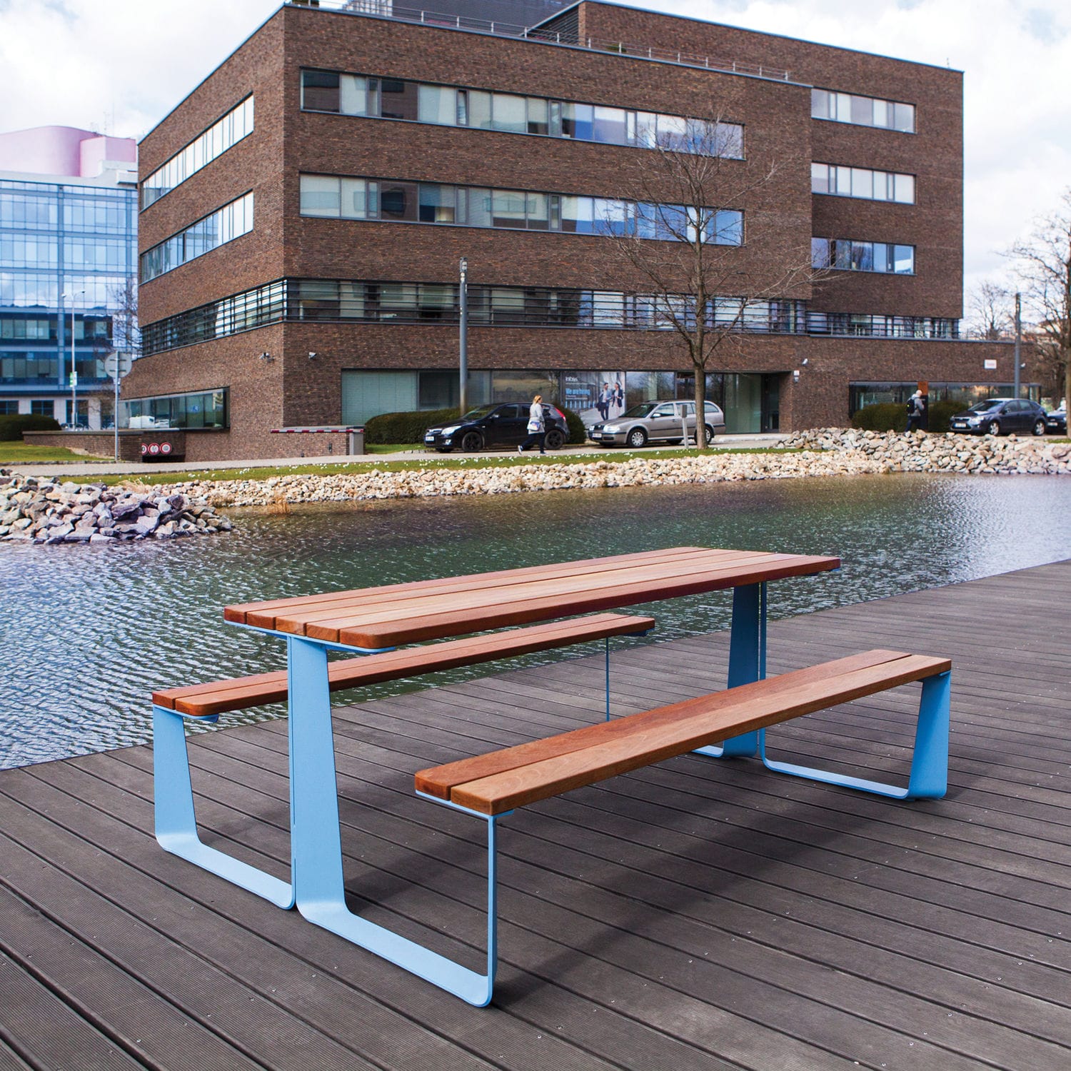 Contemporary picnic table - RAUTSTER - mmcité street furniture - wooden ...