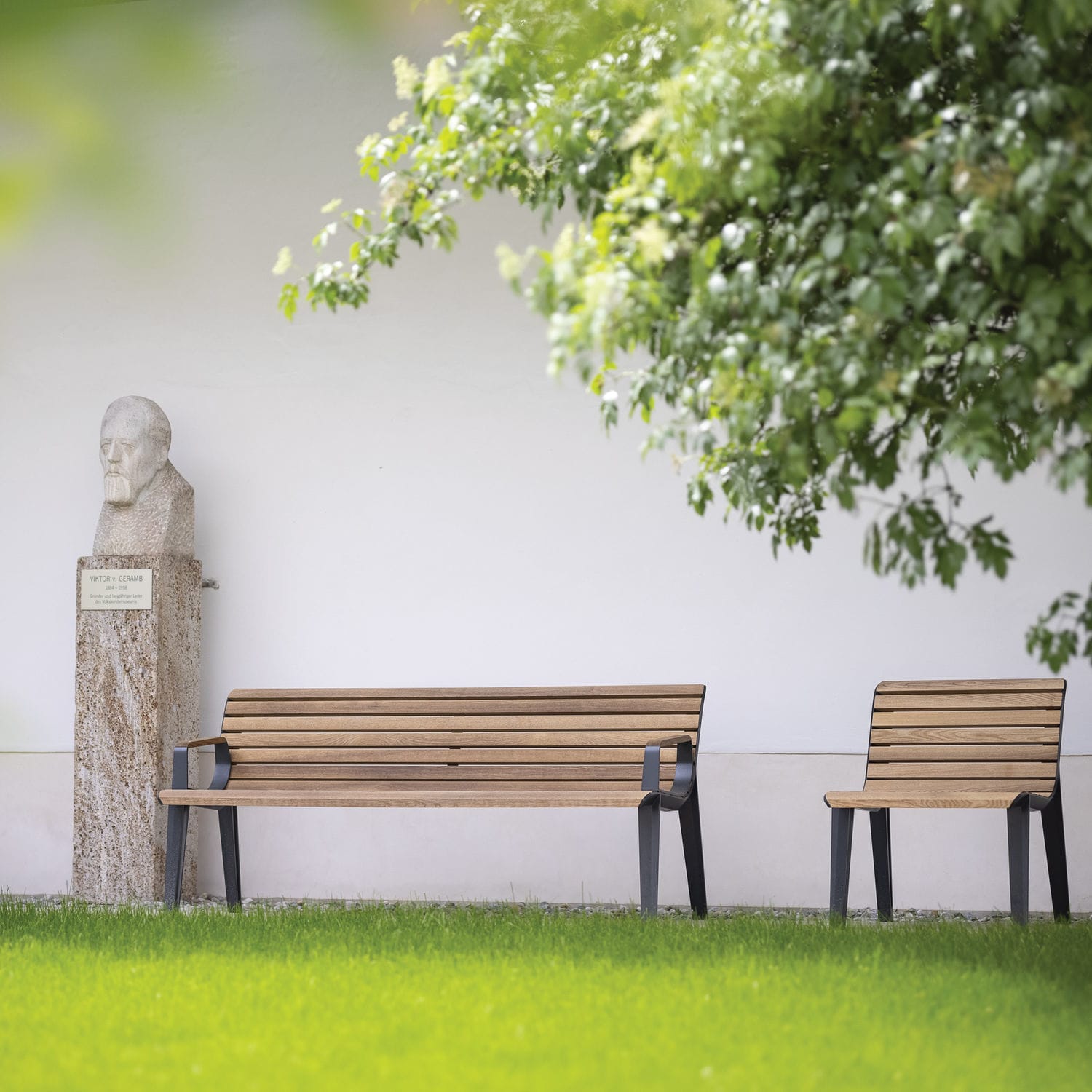 Contemporary public bench - EMAU - mmcité street furniture - exotic ...