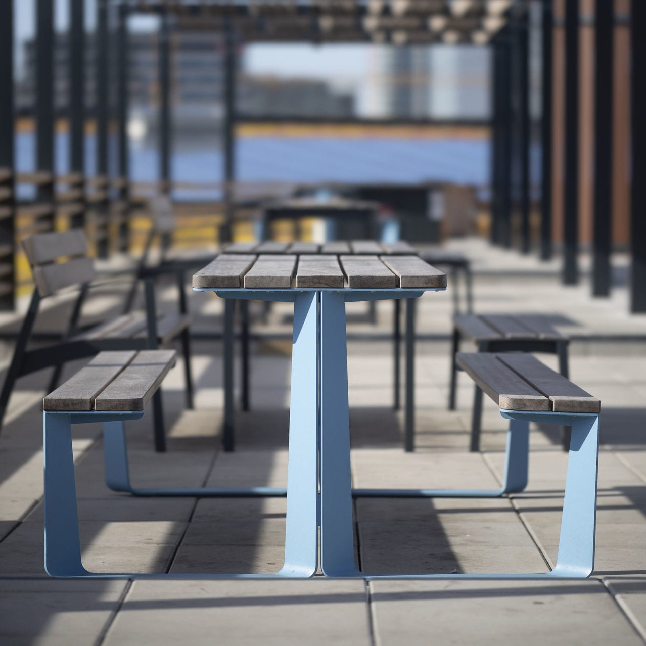 Contemporary picnic table - RAUTSTER - mmcité street furniture - wooden ...