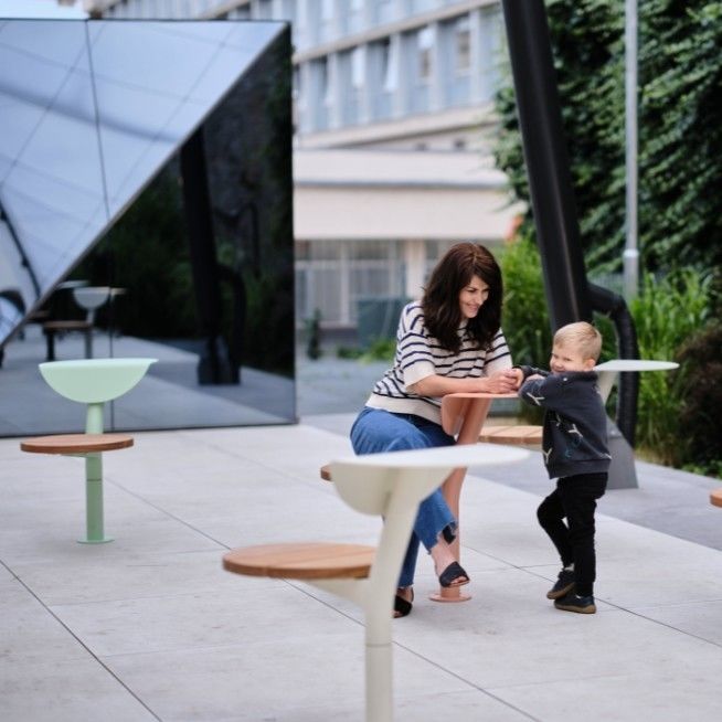 Contemporary public bench - MORESE DOT - mmcité street furniture ...