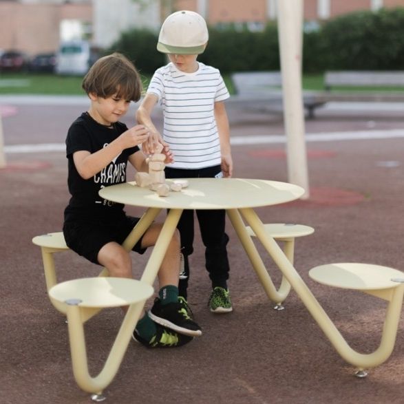 Design table - ORBIT - mmcité street furniture - aluminium / steel ...