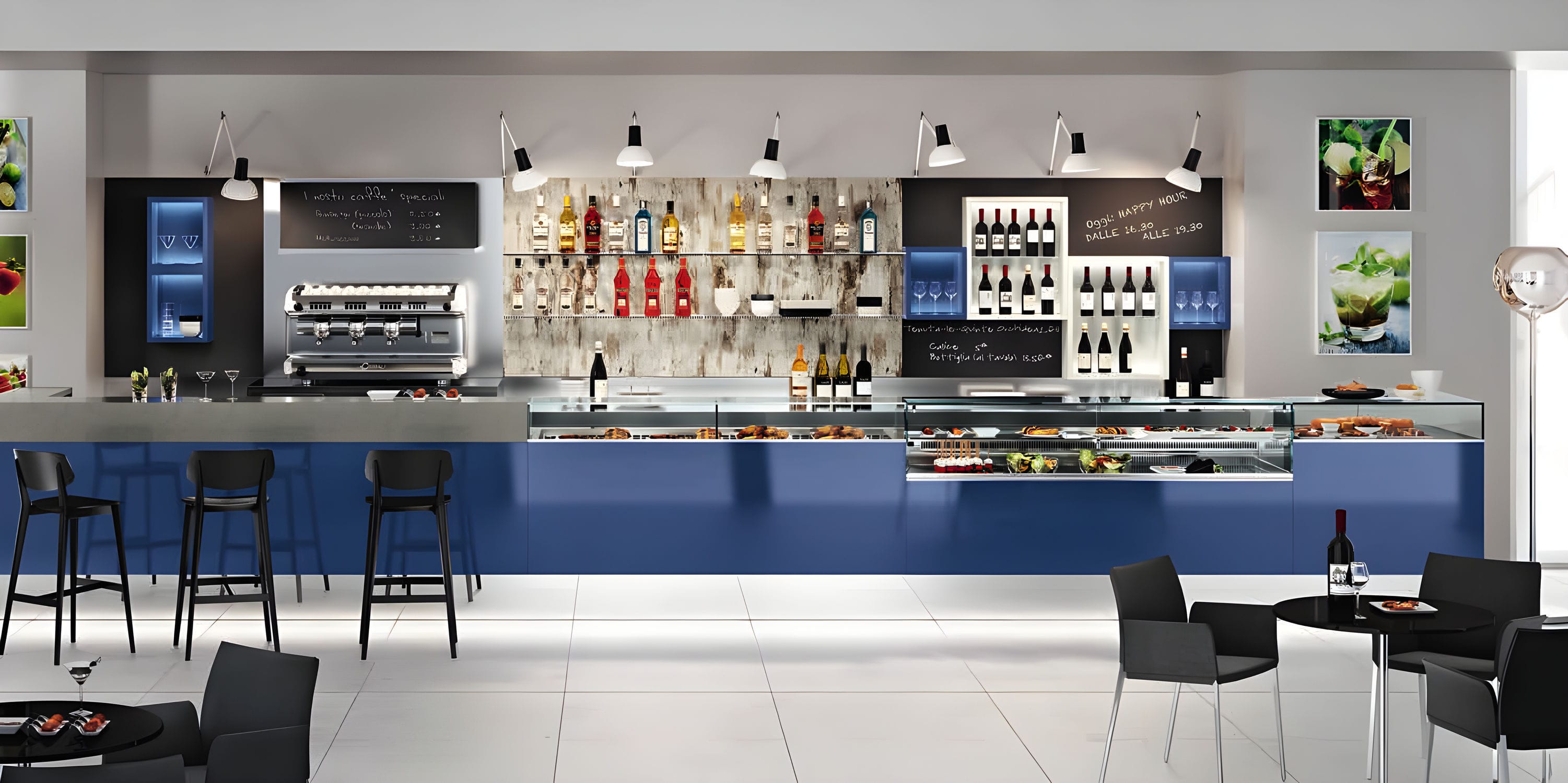 Bar counter - SOHO - De Blasi - glass / upright / L-shaped