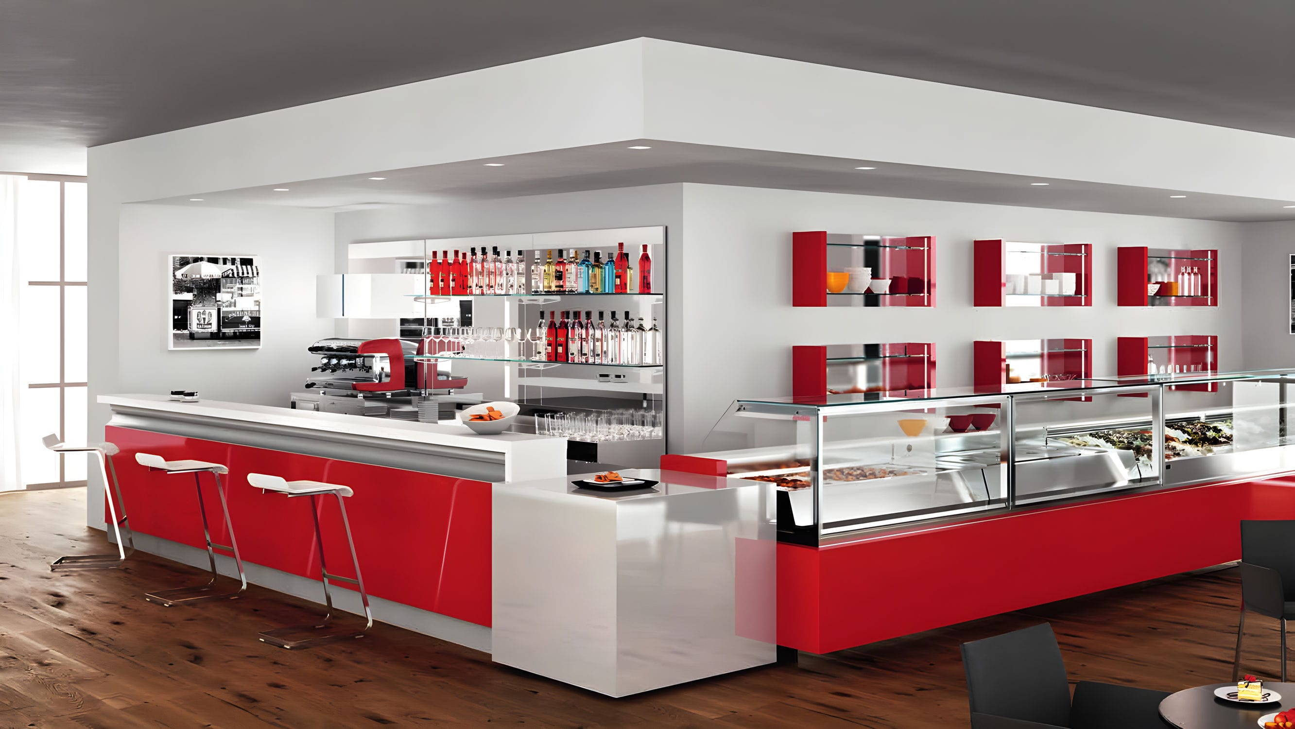 Bar counter - TRENDY - De Blasi - glass / upright / L-shaped