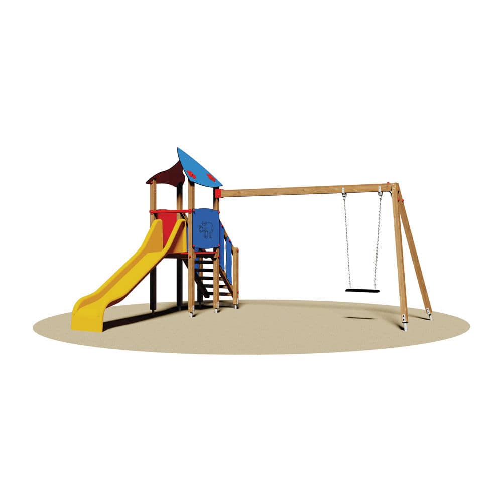 Playground structure - CALGARY - Dimo Group Srl - wooden / metal / HPL