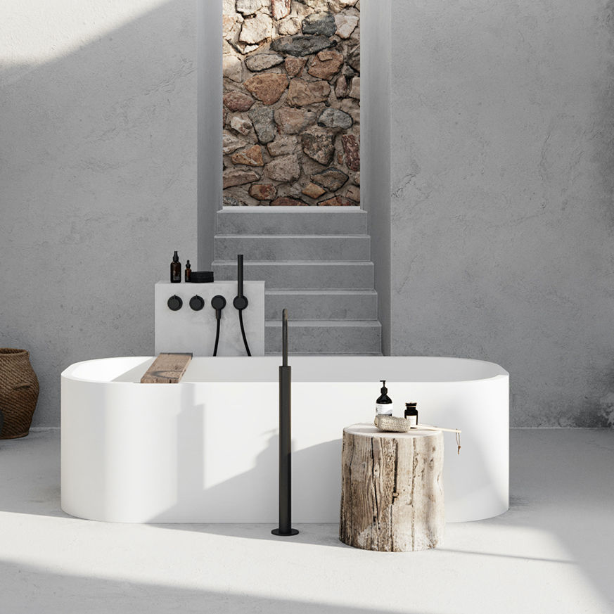 Oval bathtub - PB - SOLID - COCOON - freestanding / professional ...