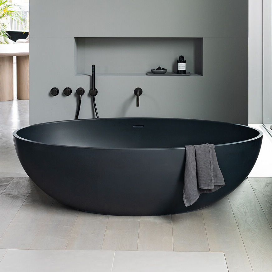 Oval bathtub - ATLANTIS - COCOON - round / free-standing / professional
