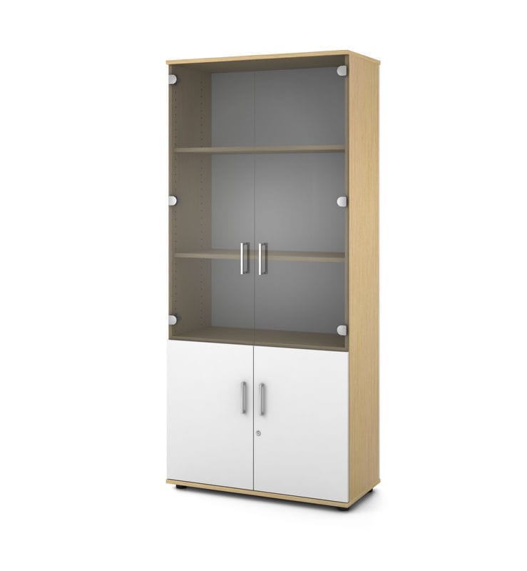 Tall filing cabinet - LP-200DE - JG Group - wooden / wood veneer / modular