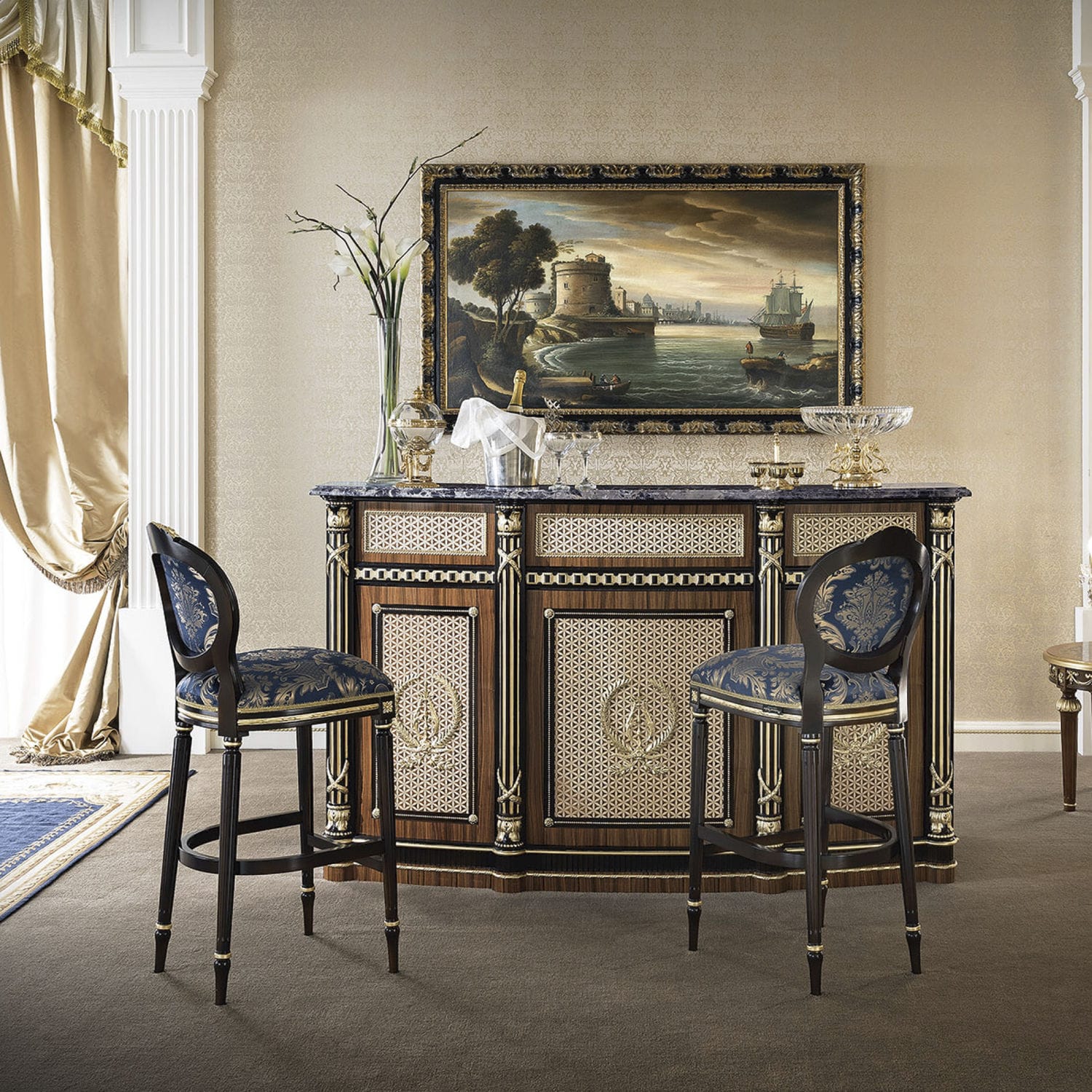 Classic bar chair - 14523 - Modenese Luxury Interiors - indoor / solid ...