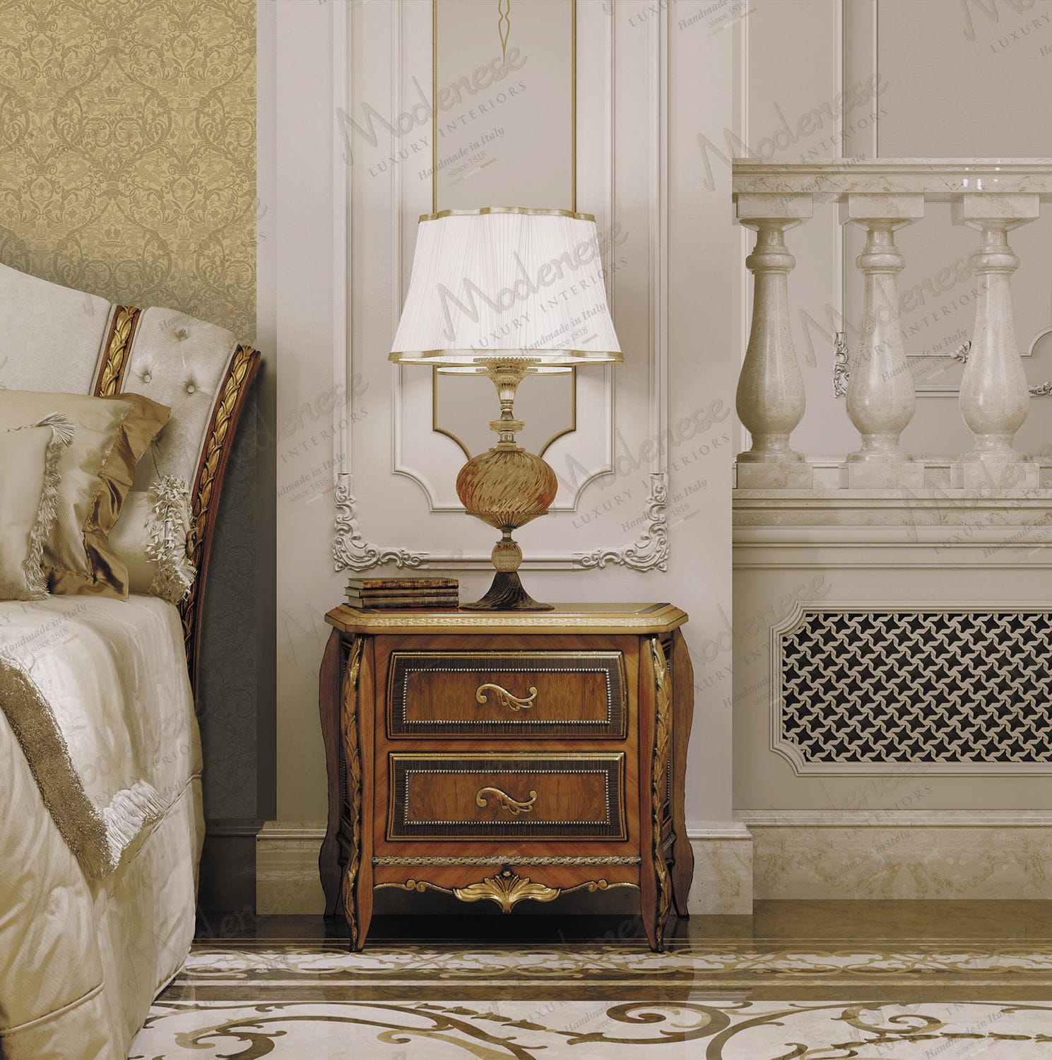Traditional bedside table - 16202 - Modenese Luxury Interiors - wooden ...
