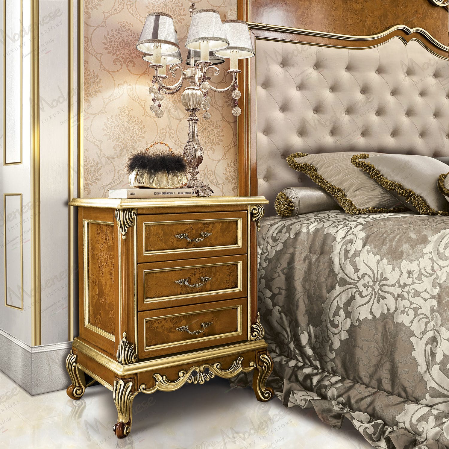 Traditional bedside table - 16209 - Modenese Luxury Interiors - wooden ...