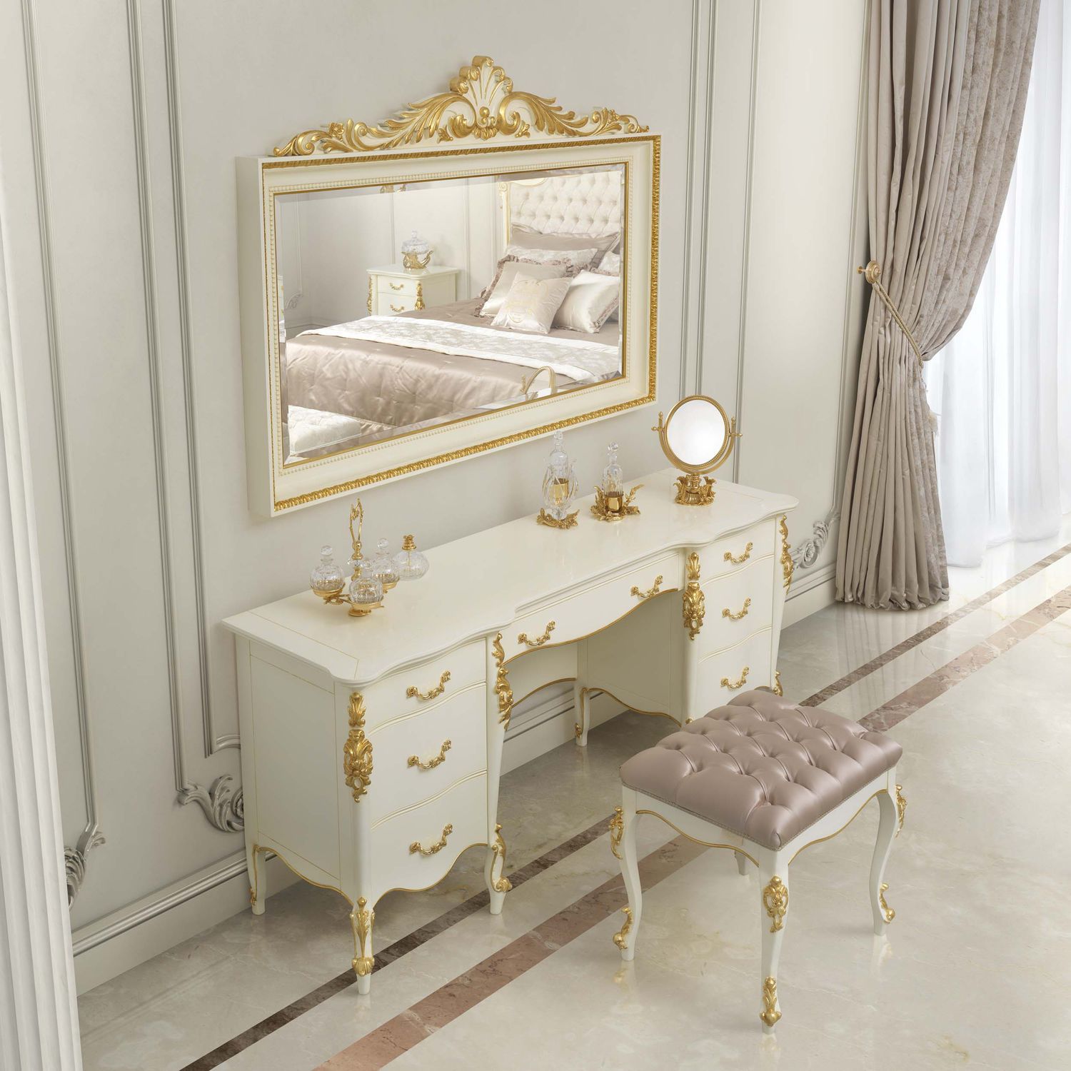 Traditional dressing table - 17212 - Modenese Luxury Interiors - wooden ...