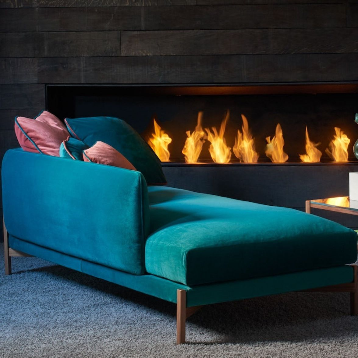 Contemporary daybed - JULES - Duvivier - fabric / leather / solid wood