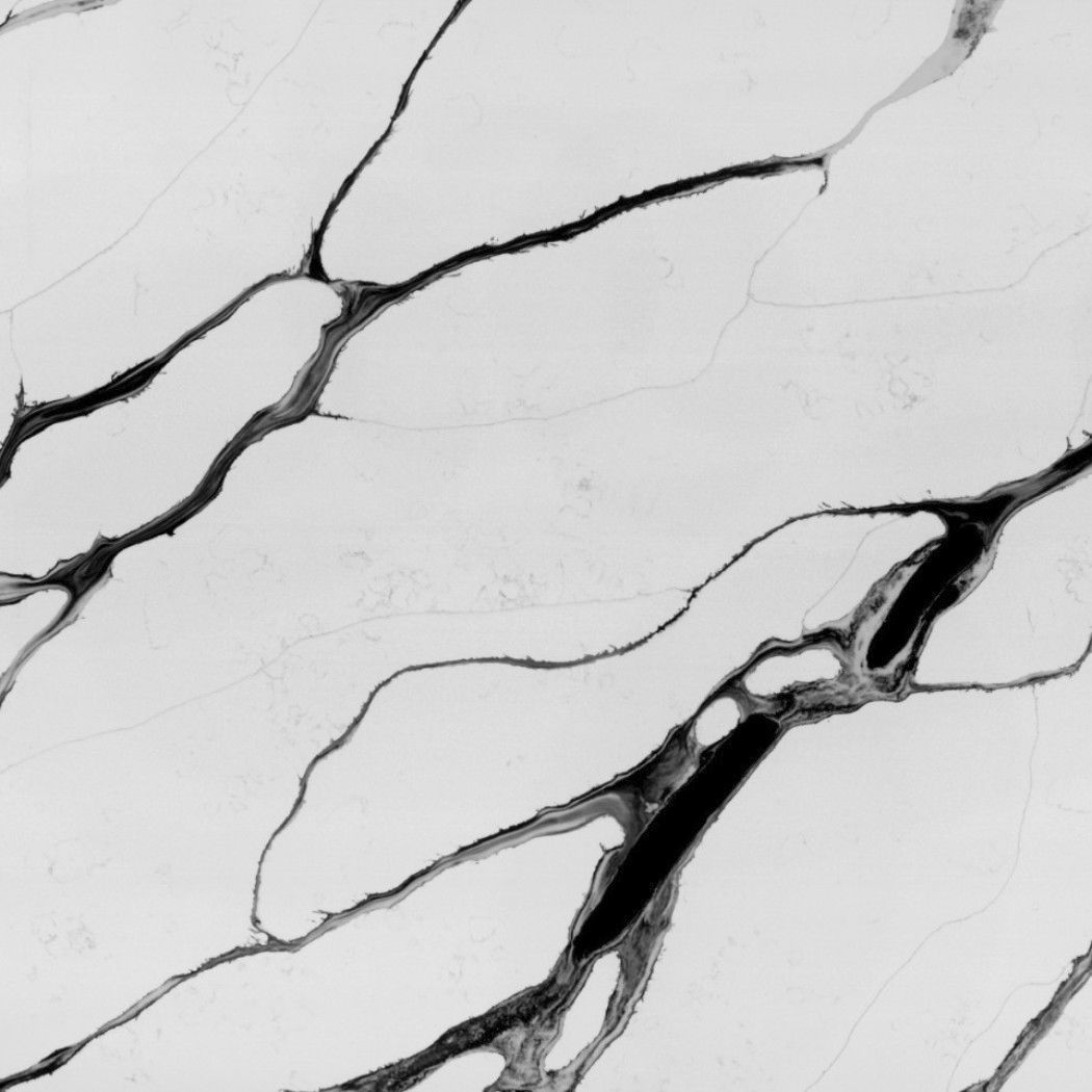 Quartz stone slab - 8065 Panda White - OKITE - for kitchen / polished ...