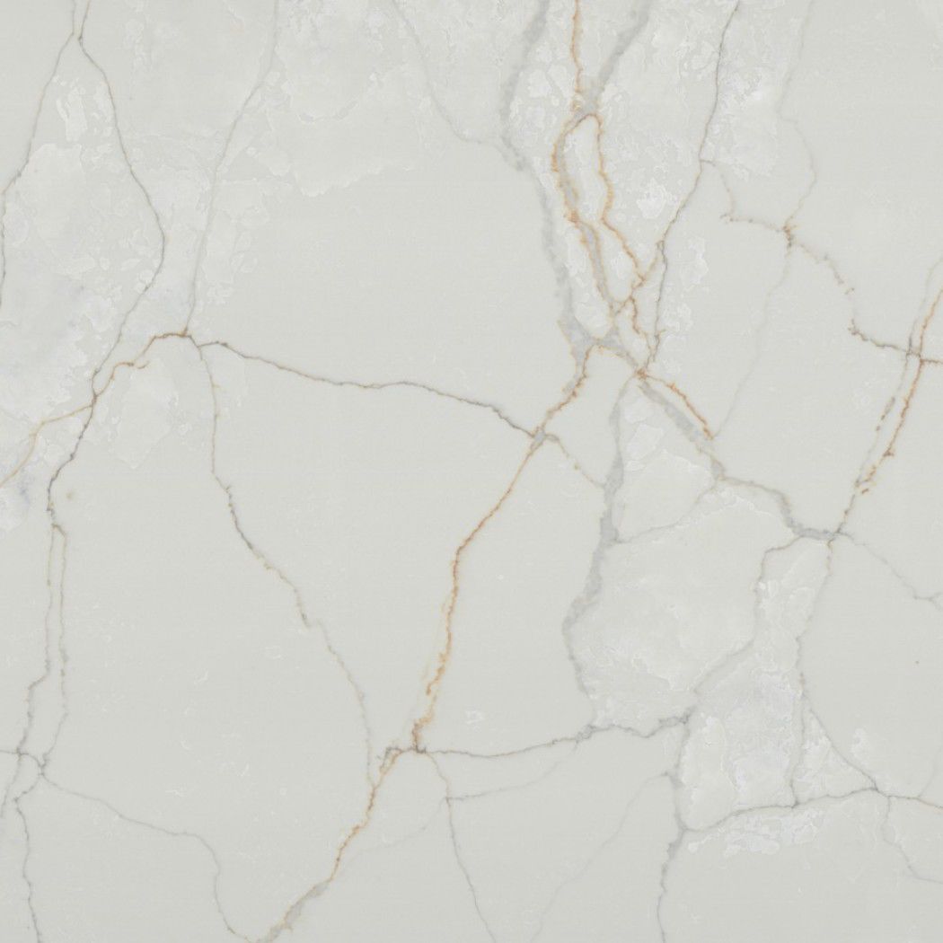 Quartz stone slab - 8073 Statuario Super - OKITE - for kitchen / white