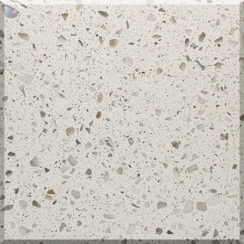 Quartz stone slab - 2005 Prisma Bianco - OKITE - for kitchen / white